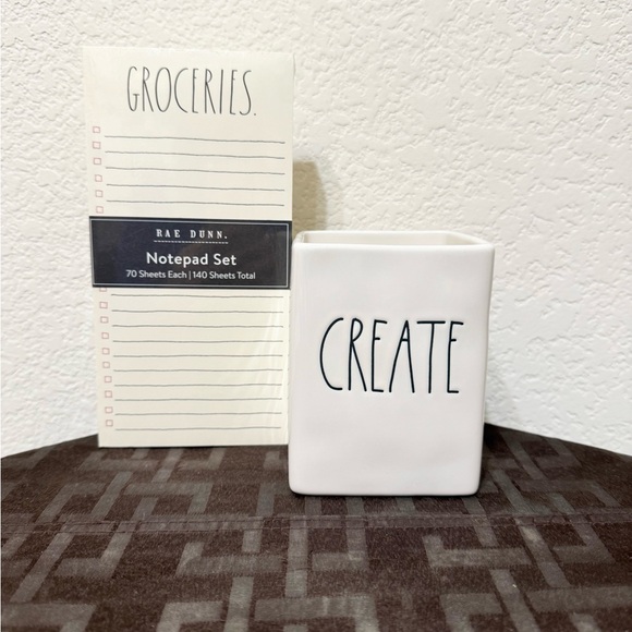 Rae Dunn | Office | Rae Dunn Office Set Create Holder And Notepads ...